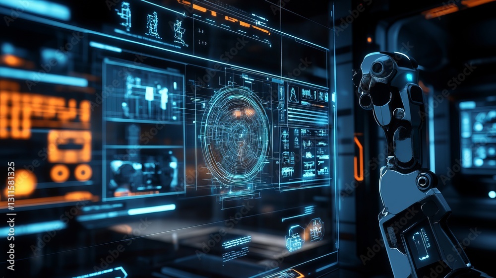 Automated scanning process using a robotic arm with a 3D scanner Stock ...