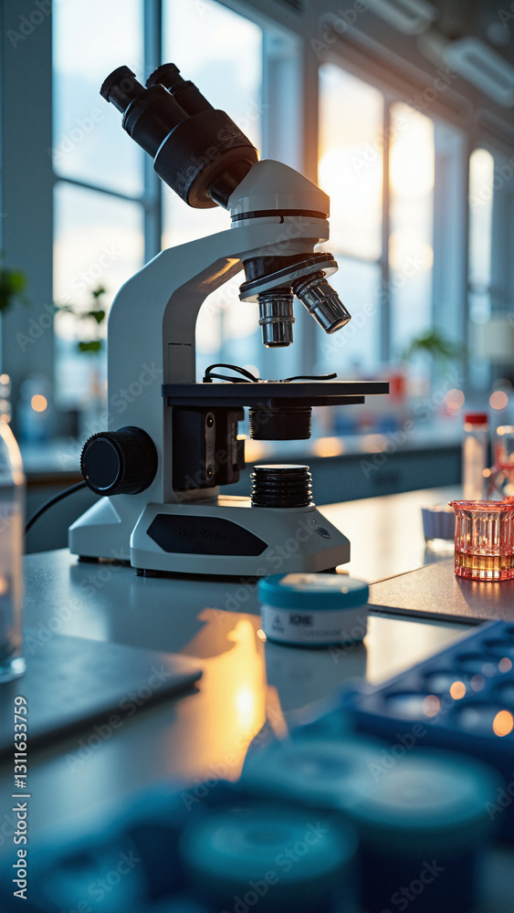 High-Resolution Stock Photo of a State-of-the-Art Microscope in a ...