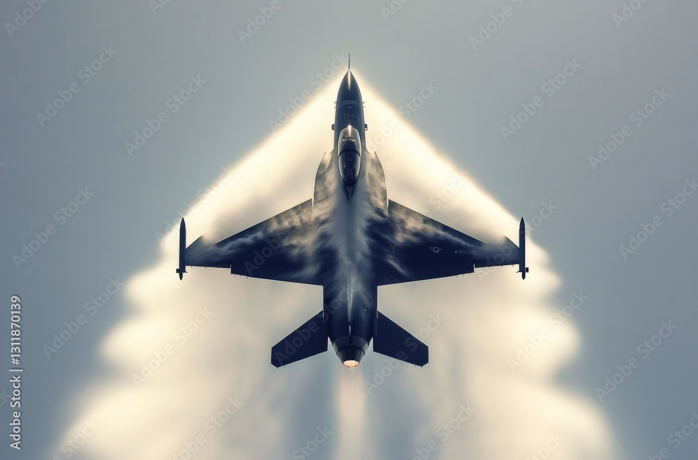 Soaring Fighter Jet: A powerful fighter jet streaks across the sky ...