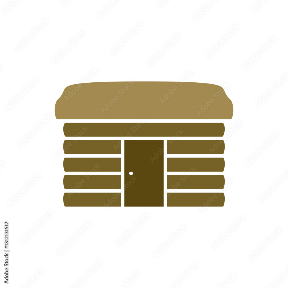 wooden house icon, simple flat style, illustration, logo sign symbol ...
