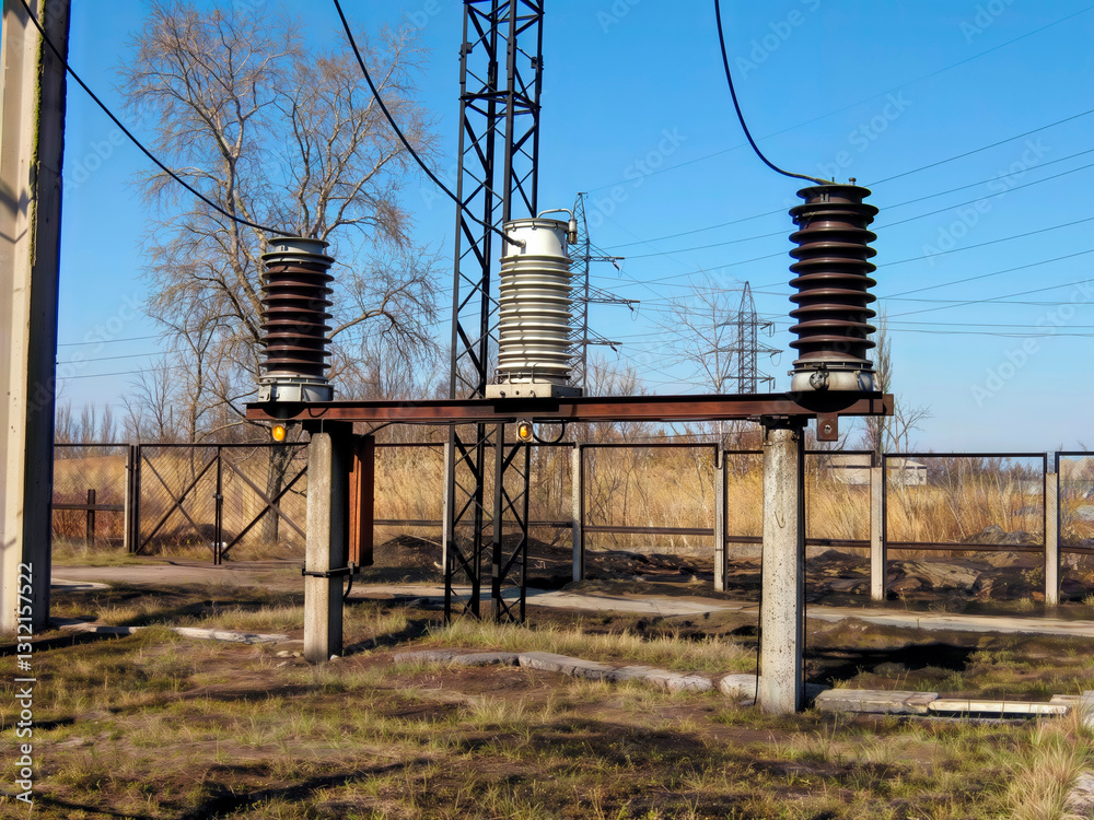 Current transformers 110 kV - old electrical equipment of substations ...