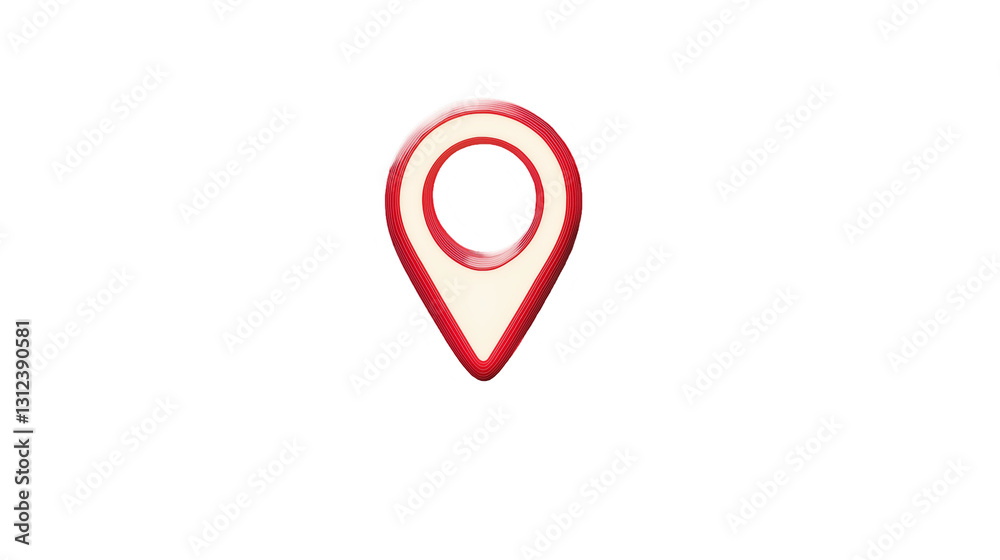 3D red location pin icon with a sleek design, isolated on a transparent ...