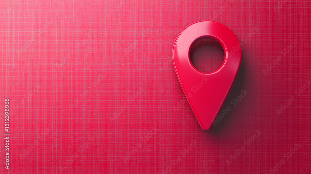 3D red location pin icon with a sleek design, isolated on a transparent ...