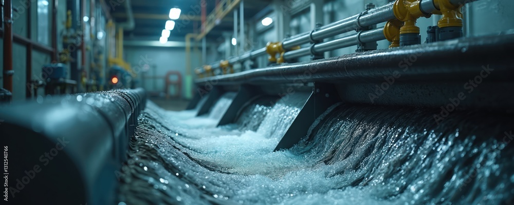 Stock-Foto „Wastewater treatment plant mechanical screen in detailed ...