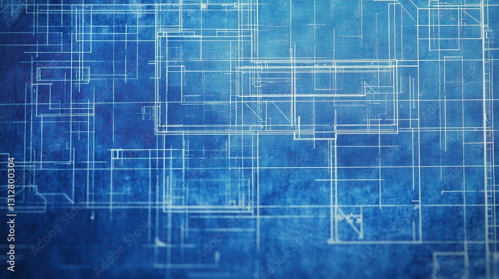 A blueprint floor plan in a vertical format displays an architectural ...