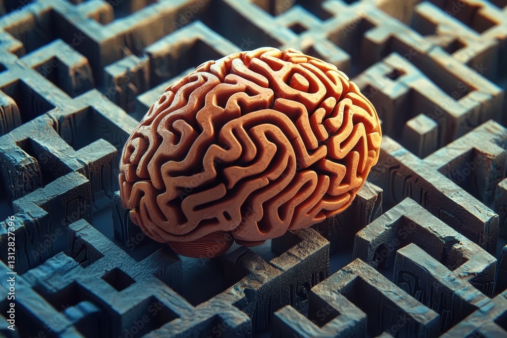 Discover how the brain navigates complex pathways in puzzles. Stock ...