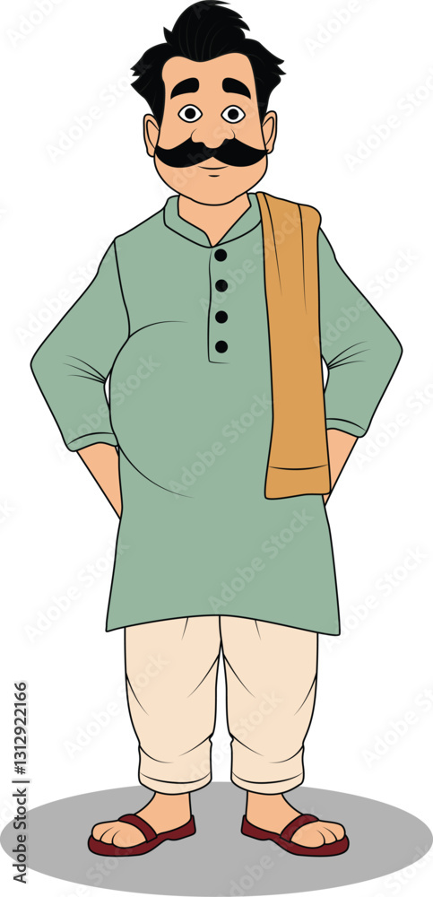 A indian Village man cartoon character design for 2d cartoon animation ...