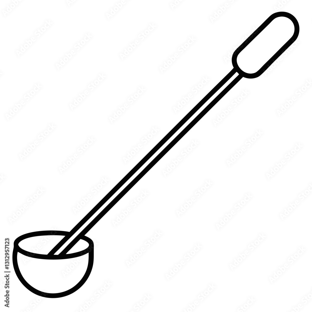 Line Drawing of Glass Stirring Rod - Vector Illustration, Clipart ...