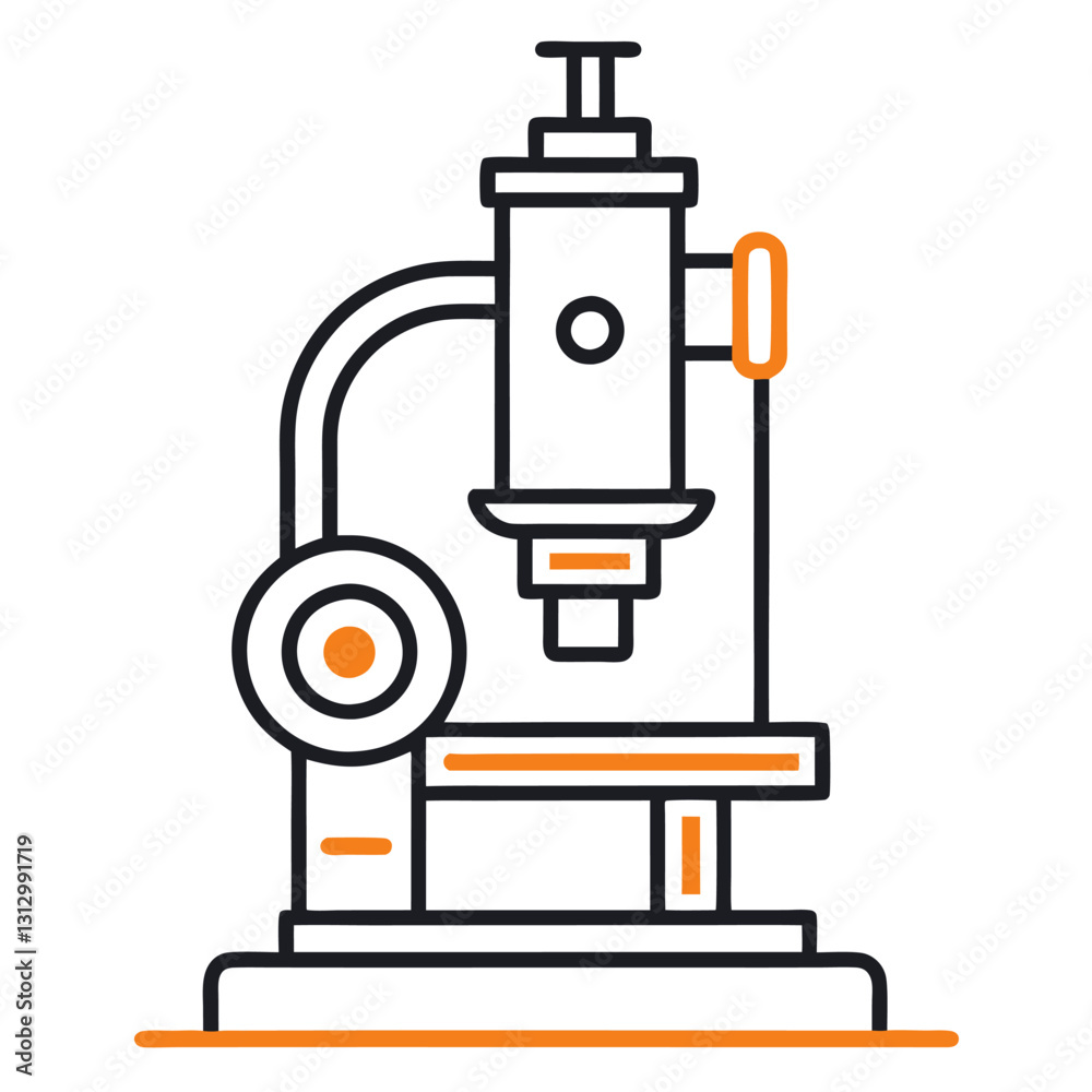 Line Art Compound Microscope Vector Illustration – Clipart & Cartoon ...