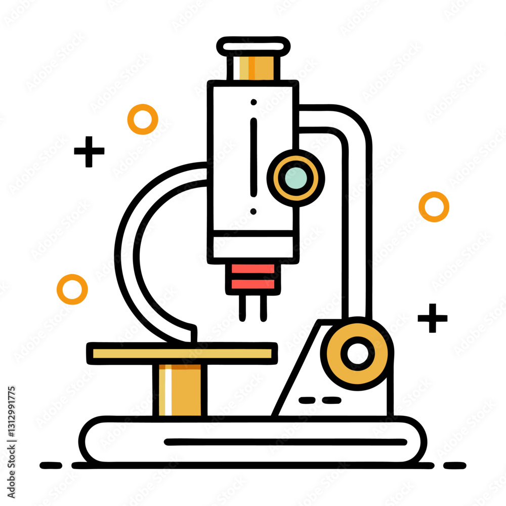 Line Art Compound Microscope Vector Illustration – Clipart & Cartoon ...