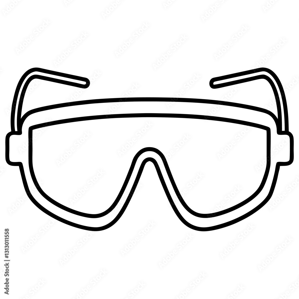 Simple Line Drawing of Laboratory Safety Goggles – Vector Clipart ...
