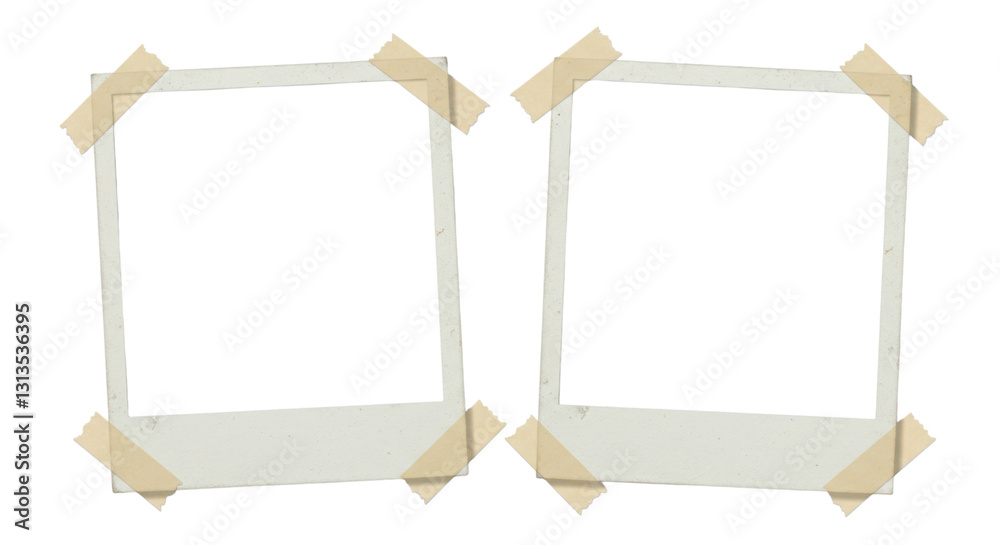 Two Blank Vintage Photo Frames with Tape Stock Photo | Adobe Stock
