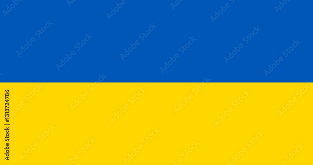 Ukraine flag symbol in blue and yellow. Horizontal national sign ...