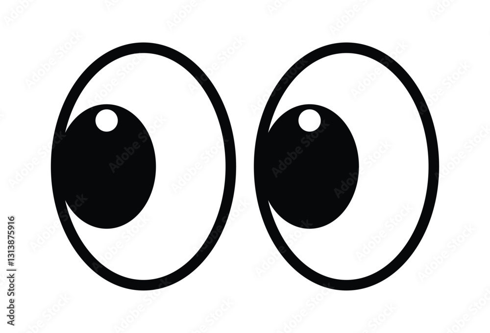 eyes looking icon vector. cartoon eyes. eyes emoji. vector illustration ...
