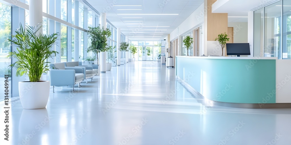 Hospital reception area modern clinic interior design bright ...
