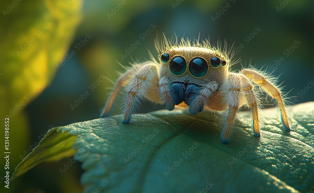 Enchanting macro photograph of a jumping spider highlighting its unique ...
