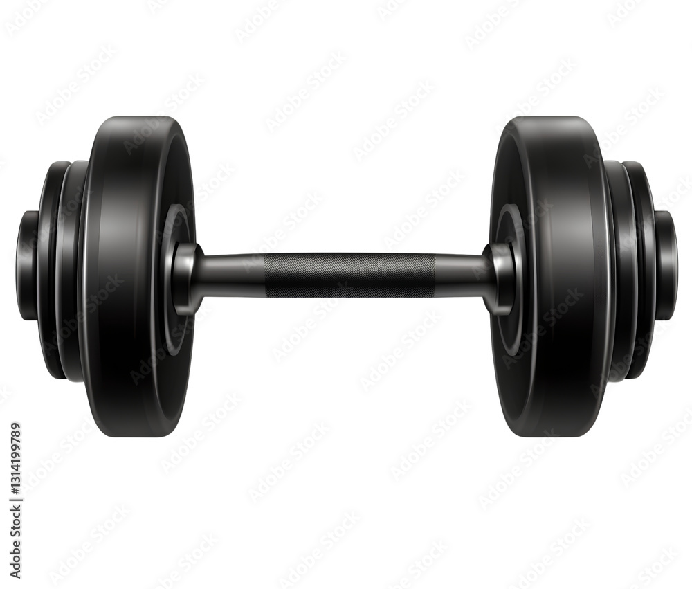 Black dumbbell isolated on transparent background, png. photo cutout ...
