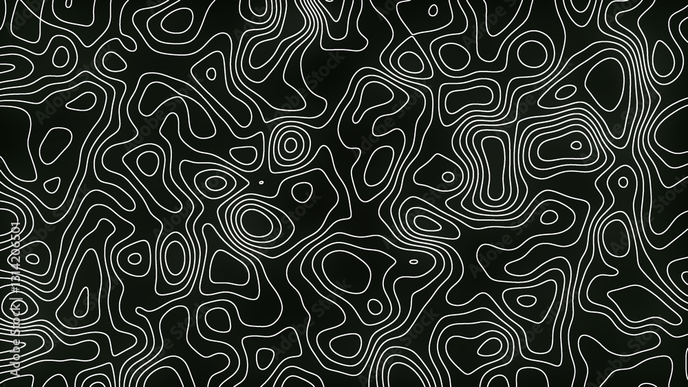 Stylized topographic map outline height in lines and contours. The ...