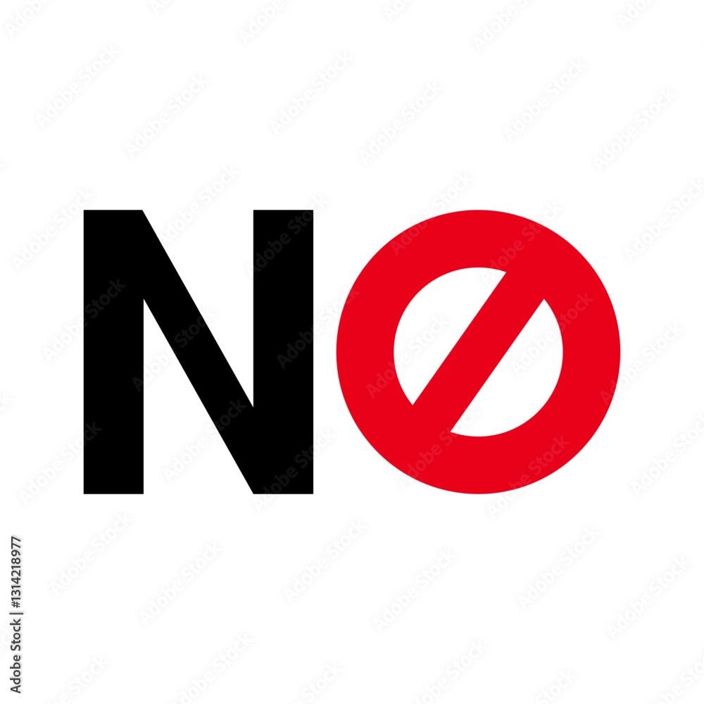 Text No, Do not, Say No, text design, isolated on transparent ...