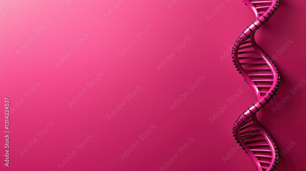Pink Double Helix DNA Model on a Fuchsia Background Depiction of ...