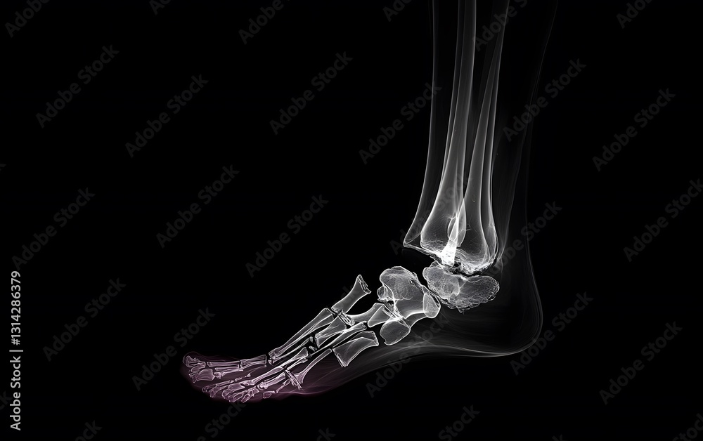 65. A human ankle X-ray showing fractures of the tibia and fibula Stock ...