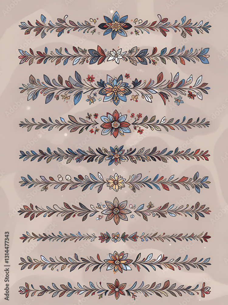 Decorative Dividers Set Separators Vector Graphics Decorative ...