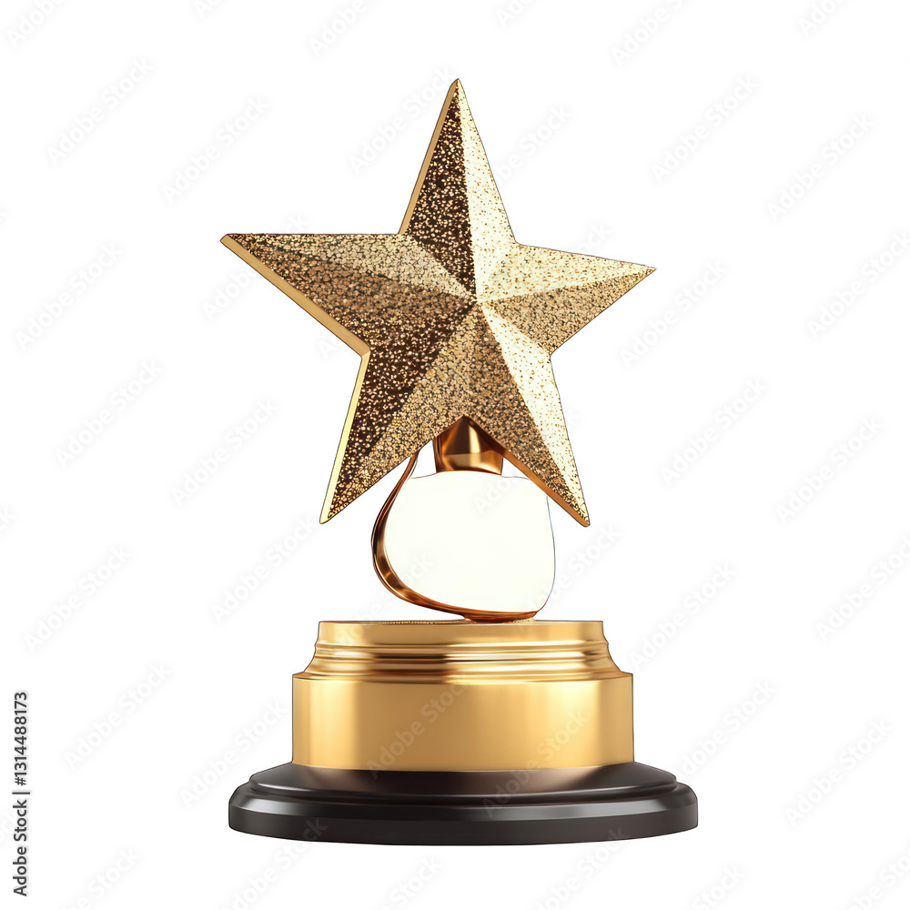 Gold Star Award Trophy: Prize, Recognition, Achievement isolated on ...