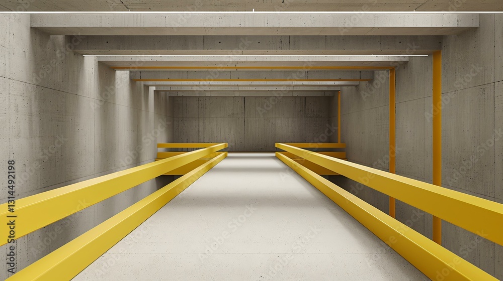 Cutaway view of a reinforced concrete beam system inside a high-rise ...