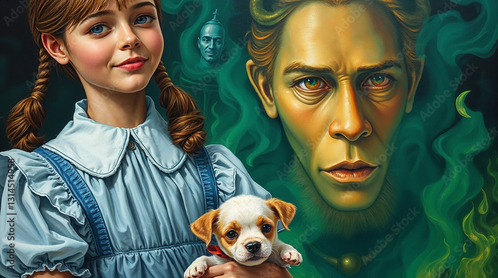 Dorothy with Her Dog in the Throne Room of the Emerald City, Facing the ...