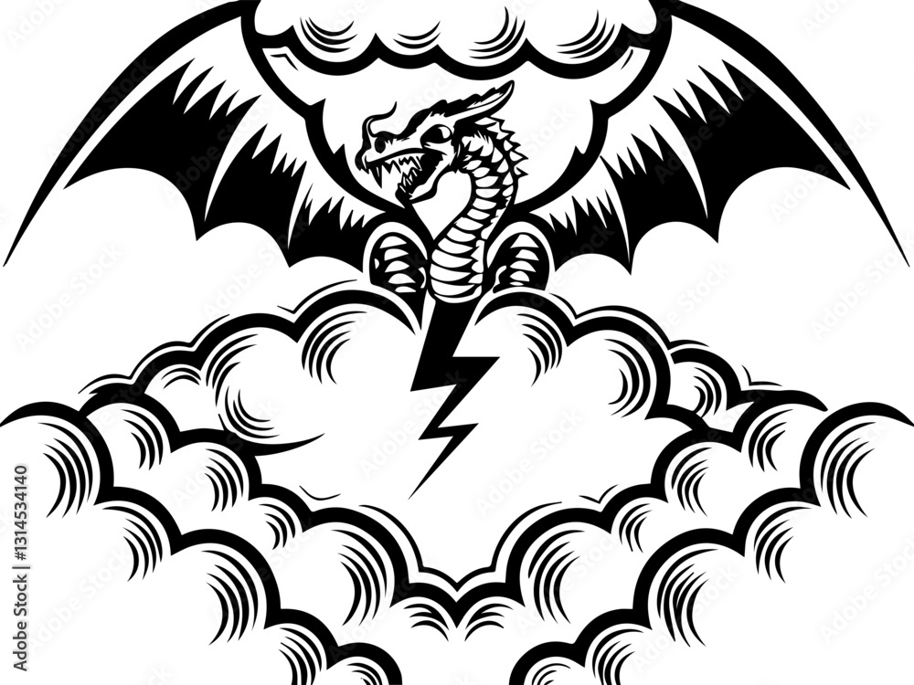 SVG vector features a traditional Japanese dragon (Ryu). Powerful ...