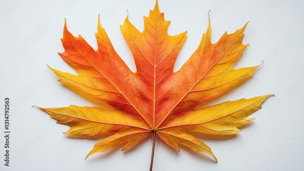 Autumn maple leaf, a flattened structure of a higher plant, resembling ...