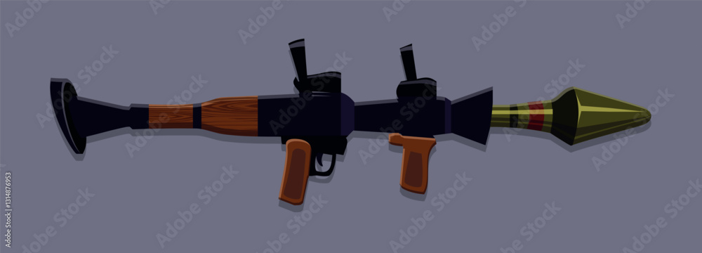 RPG-7 rocket launcher military weapon illustration. A digital illustration of an RPG-7 grenade ...