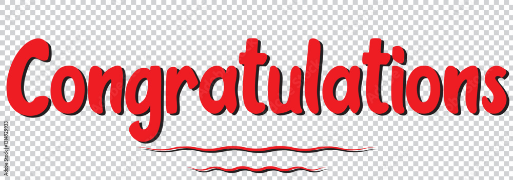 Congratulations! greeting sign . Handwritten brush lettering with ...