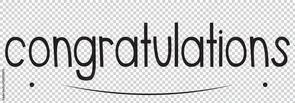 Congratulations! greeting sign . Handwritten brush lettering with ...
