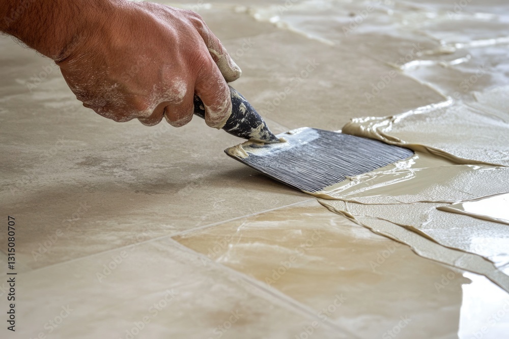 Applying Grout to Tile Seams with a Rubber Float: A Hands-On Guide to ...