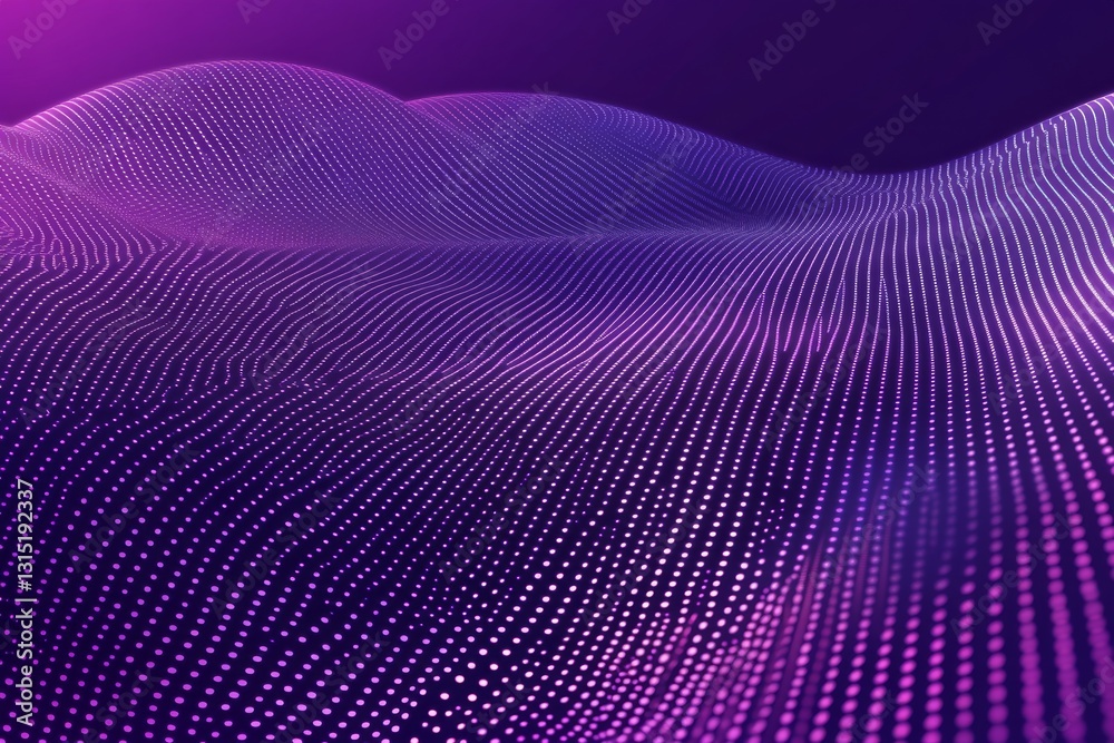 Purple background with a purple line. The line is made up of dots. The ...