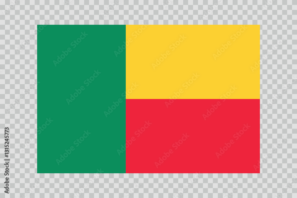 Flag of Benin. National symbol in official colors. Template icon ...