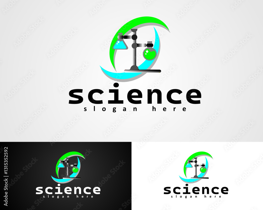 science lab vector logo design Stock Vector | Adobe Stock