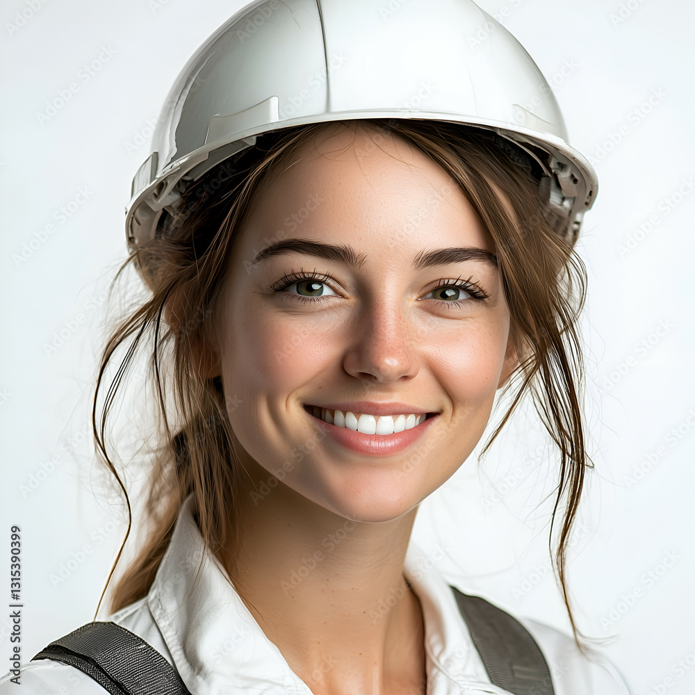 Confident Female Engineer Smiling in Safety Gear: Inspiring Diversity and Empowerment in the ...