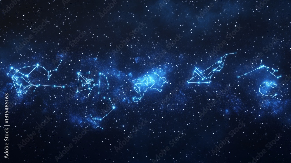 Visualizing zodiac signs as gigapixel constellations night sky digital ...