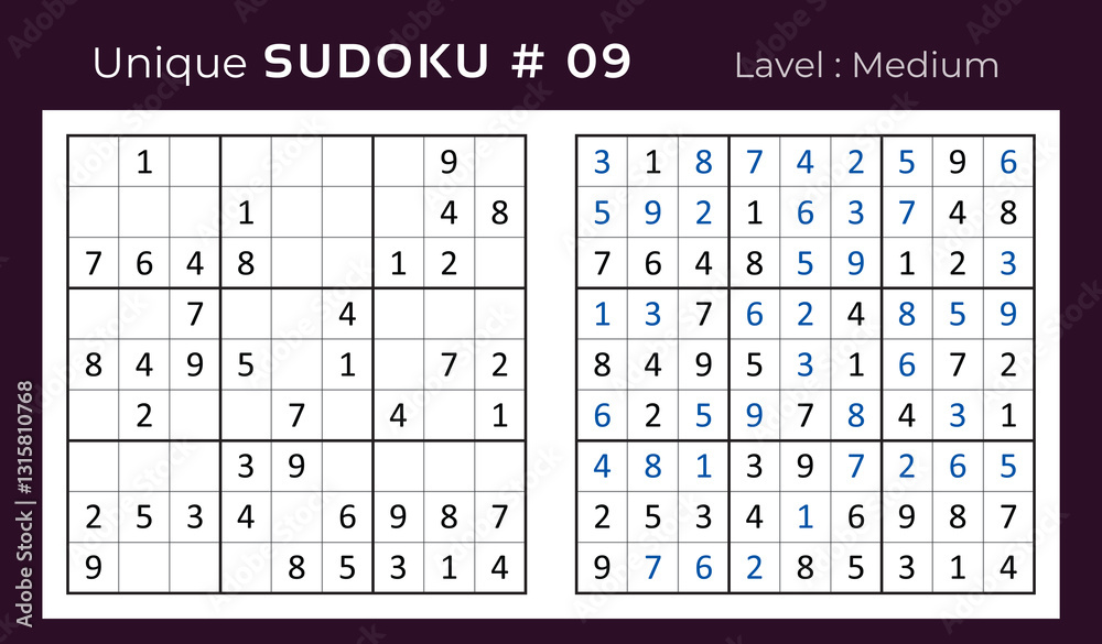 Vector sudoku puzzle with answer. Sudoku, number puzzle game with ...