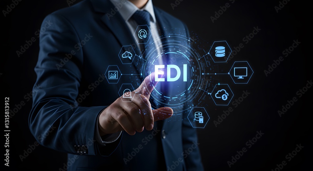Ilustración de Stock EDI, Electronic Data Interchange Concept ...