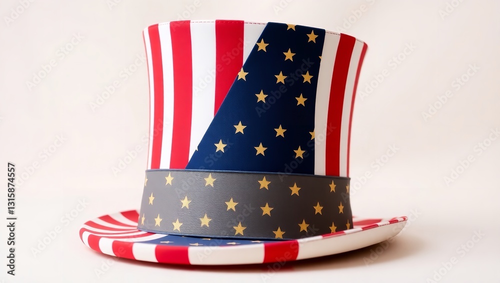 A patriotic Uncle Sam top hat, a symbol of American pride and ...