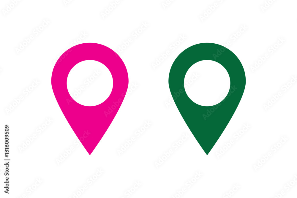location icon set map pointer pin sign symbol red black outline destination icon place address ...
