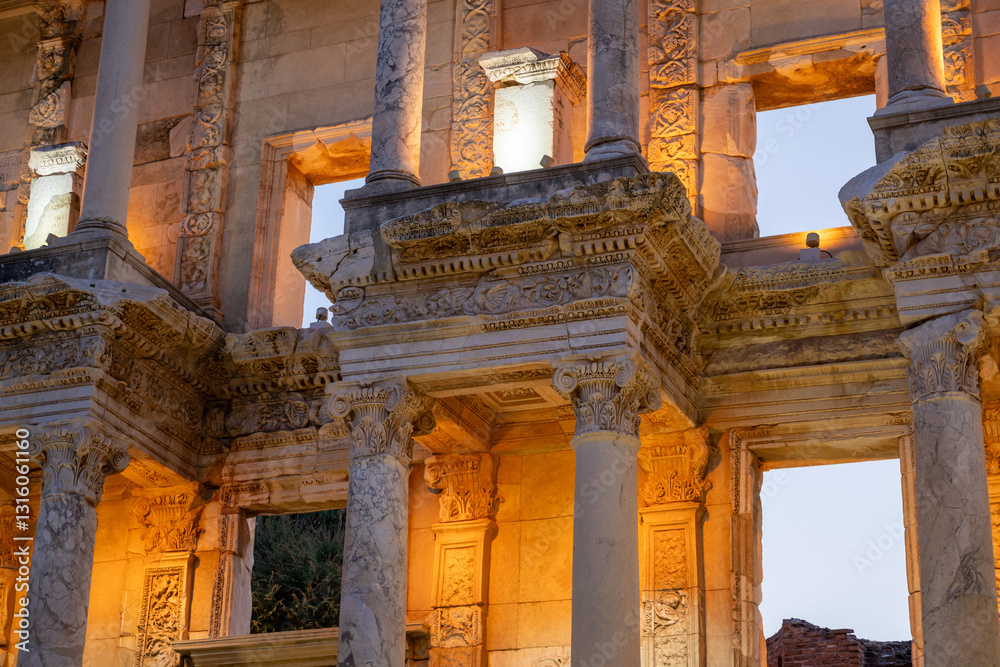 Selcuk, Izmir, Turkey - July 4, 2024: Celsus library in the Ancient ...