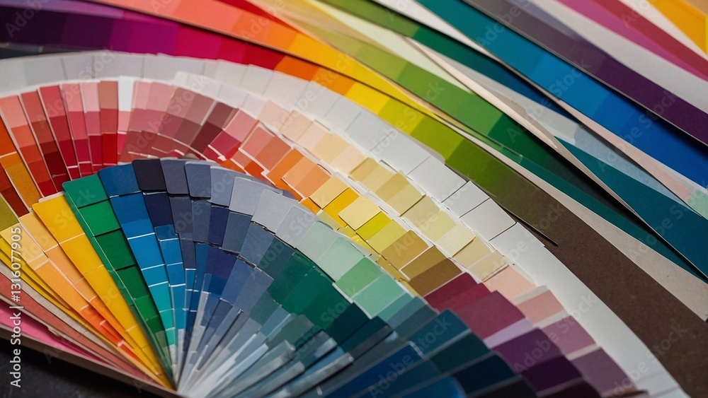Diagonal layout of color swatches creating a dynamic color spectrum ...