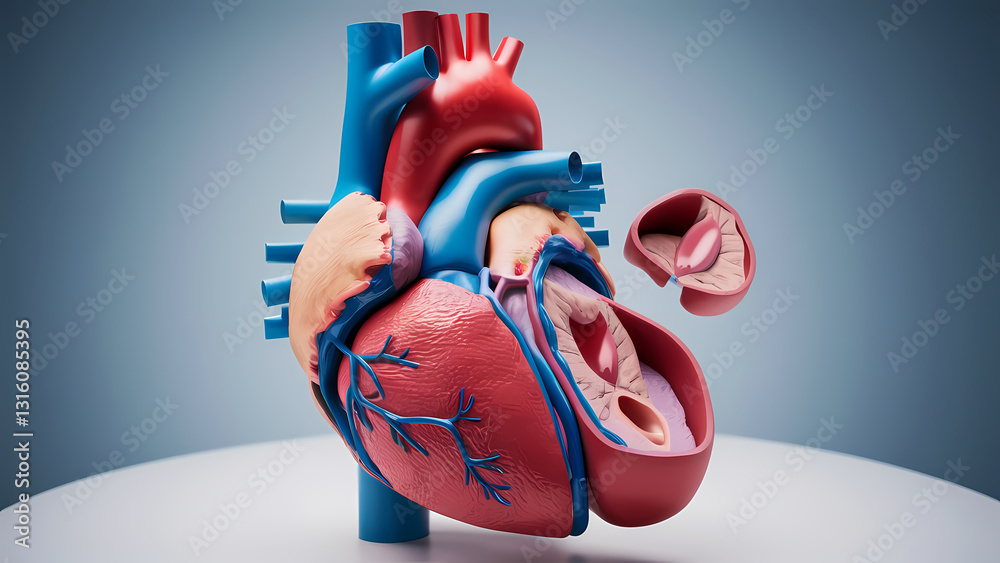3D Anatomical Model of the Human Heart Showcase Both Normal Anatomy and ...
