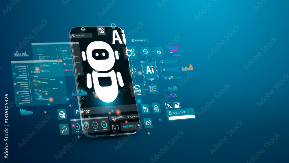 Foto de Stock AI Artificial Intelligence technology for data analysis ...