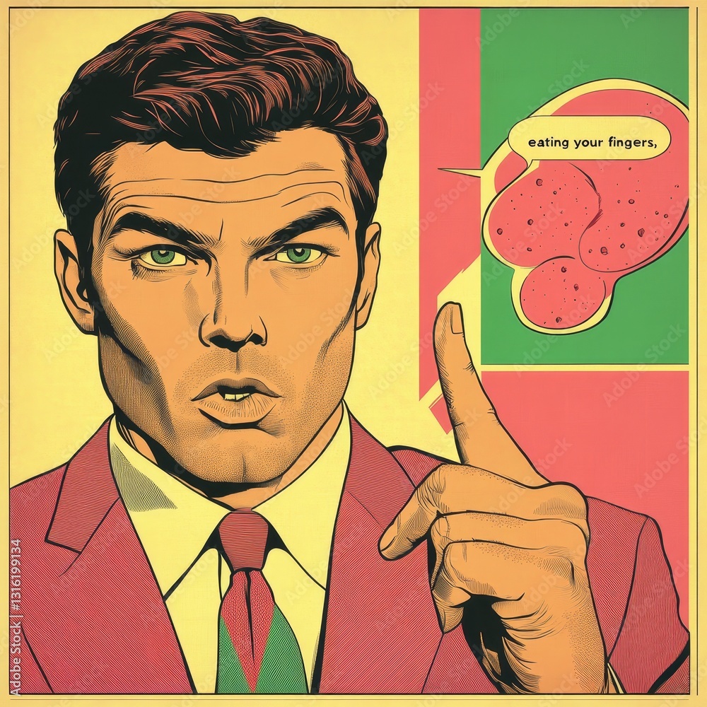 A pop art style illustration of a no and yes businessman meme, done in ...