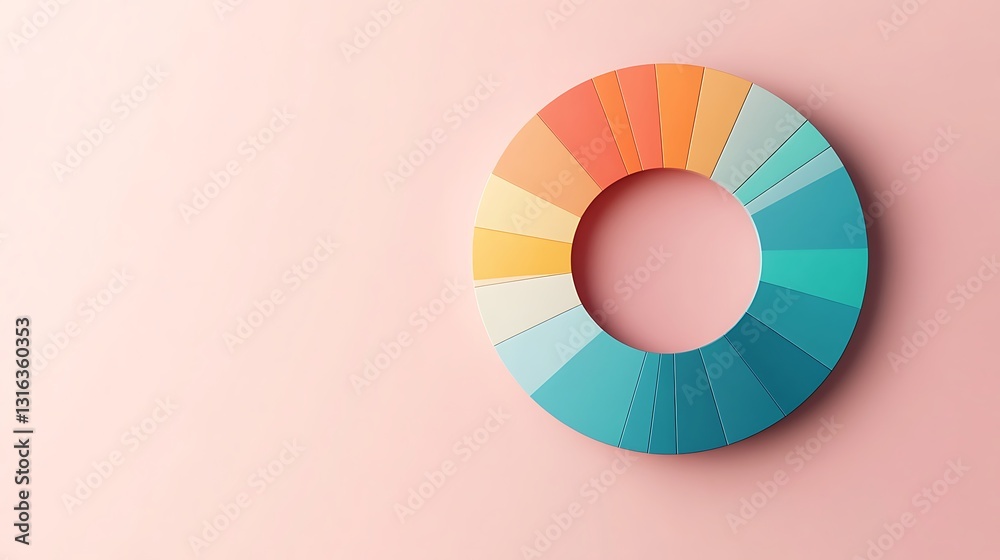 Pastel Color Palette Ring Chart: A 3D Render on Pink Background AI ...